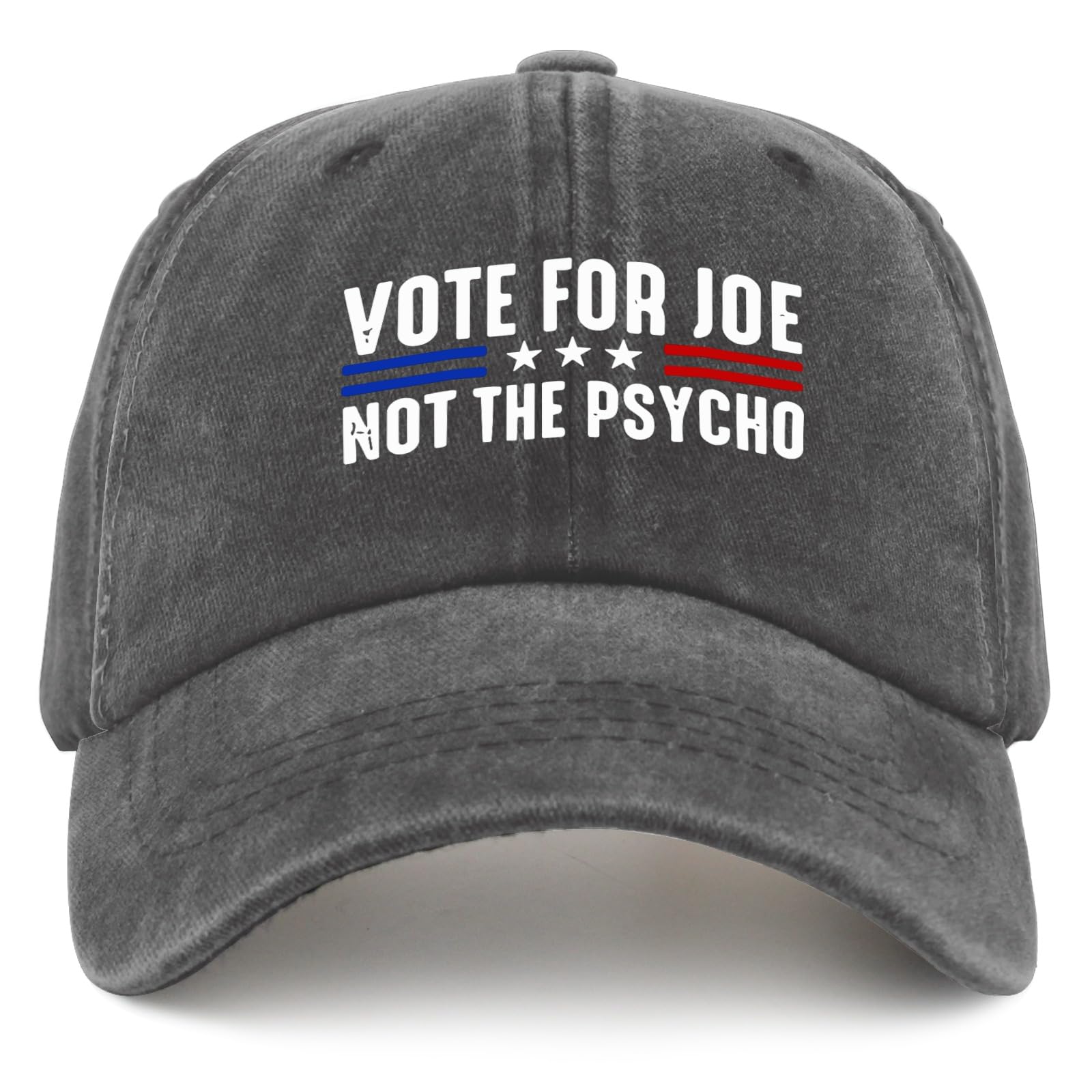 Generic Vote for Joe Not The Psycho Hat for Men Baseball Cap Aesthetic Washed Hiking Hat Fitted, Pigment Black