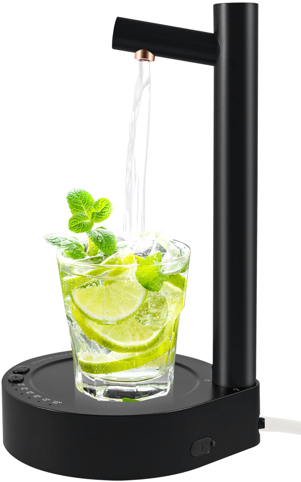 Desktop Water Dispenser - Automatic Water Dispenser 5 Gallon for Universal Bottles, Intelligent Water Pump Drinking Water Dispenser, Dispensador de Agua for Home/Camping/Office(Black)