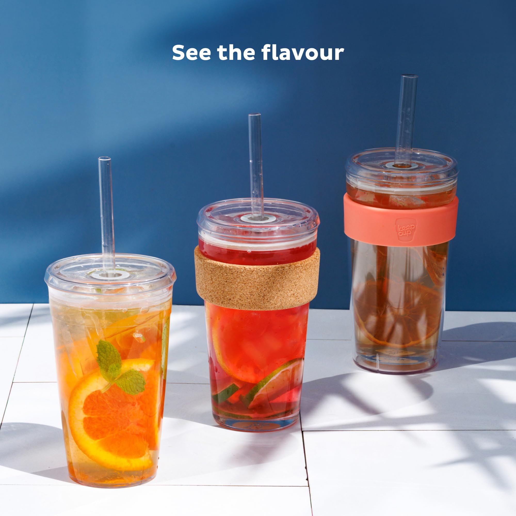 KeepCup Cold Cup - Clear Ice Coffee Tumbler with Lid and Straw - 16oz (454ml)