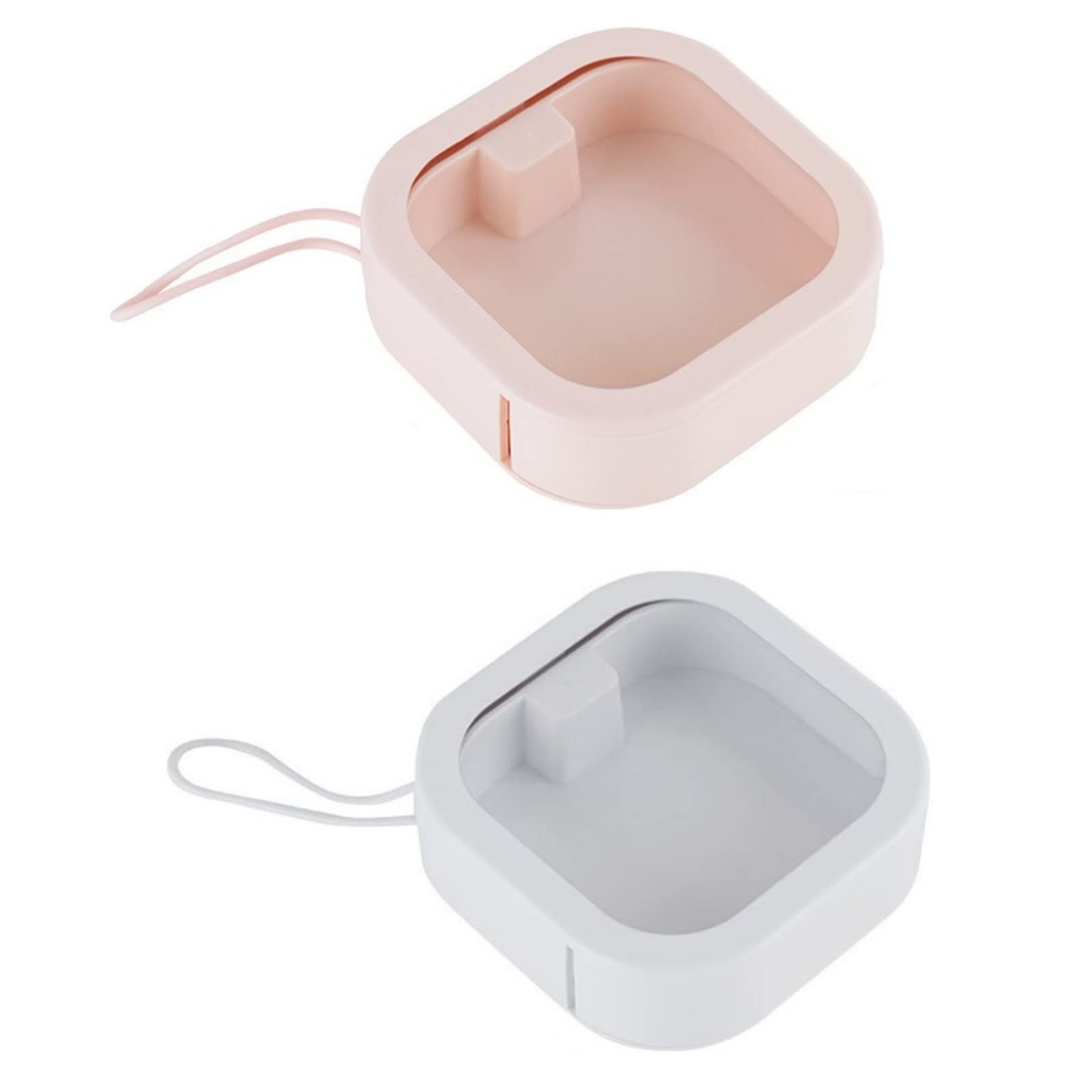 LONG XIN SERIES 2 Pcs Mini Storage box Jewelry Box Portable Easy Carry Drawer Container Travel Box Organizer Cosmetic Cotton Hair Clip Storage Box for Storage Items
