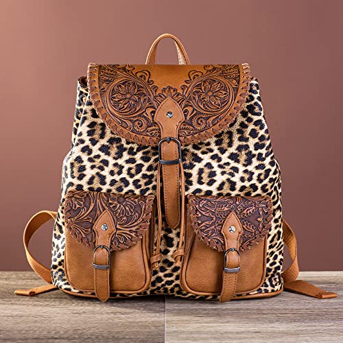Montana West Western Tooled Collection Backpack Large Travel Western Backpack for Women MBB-MW1173-9110LP