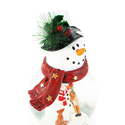 Topadorn Christmas Water Glass Snow Globes with Snowflakes Snow Globe,Music Box Holiday Decorative, Snowman