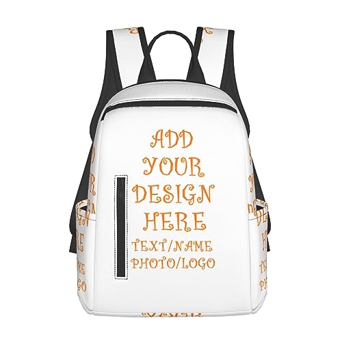 Custom Backpack for Men Women Personalized Backpacks with Pictures Text Logo Art Design for Office Travel Hiking Camping (Black 4)
