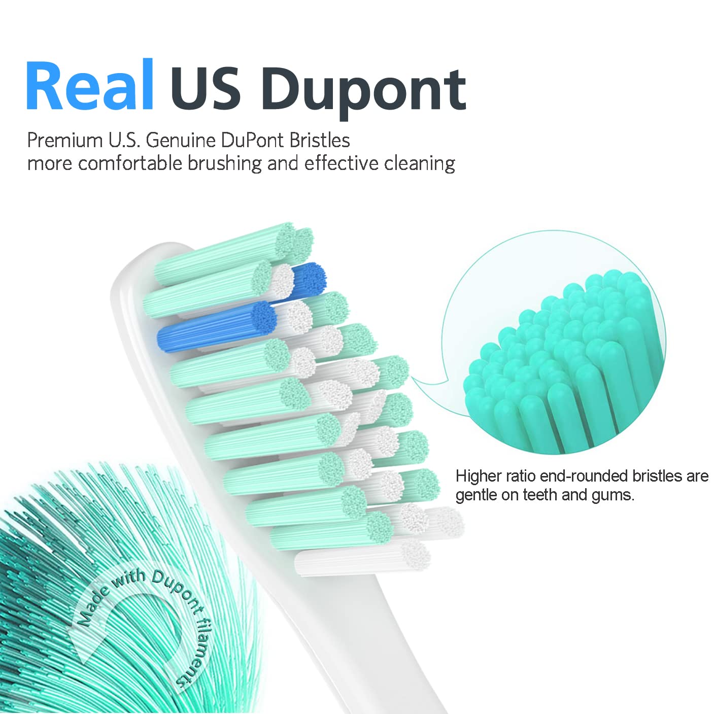 HOFAM Replacement Toothbrush Heads for Philips Sonicare, Replacement Brush Head Compatible with Phillips Sonic Care E Series, Essence, Xtreme, Elite, Advance, Screw-On Electric Toothbrush Heads