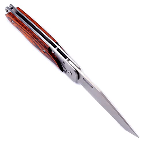 EZSMITH Framelock Knife Making Kit - Model FL007 - DIY Folding Knife Parts Kit - (w/Cocobolo Dymondwood Handles) - (Gift Boxed) - USA Design - (by KnifeKits)