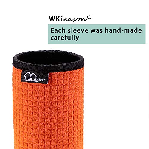 WKieason Wide Mouth Mason Jar Neoprene Sleeve 16-24OZ Mason Jar Sleeves (24OZ/Green/Grey/Orange)