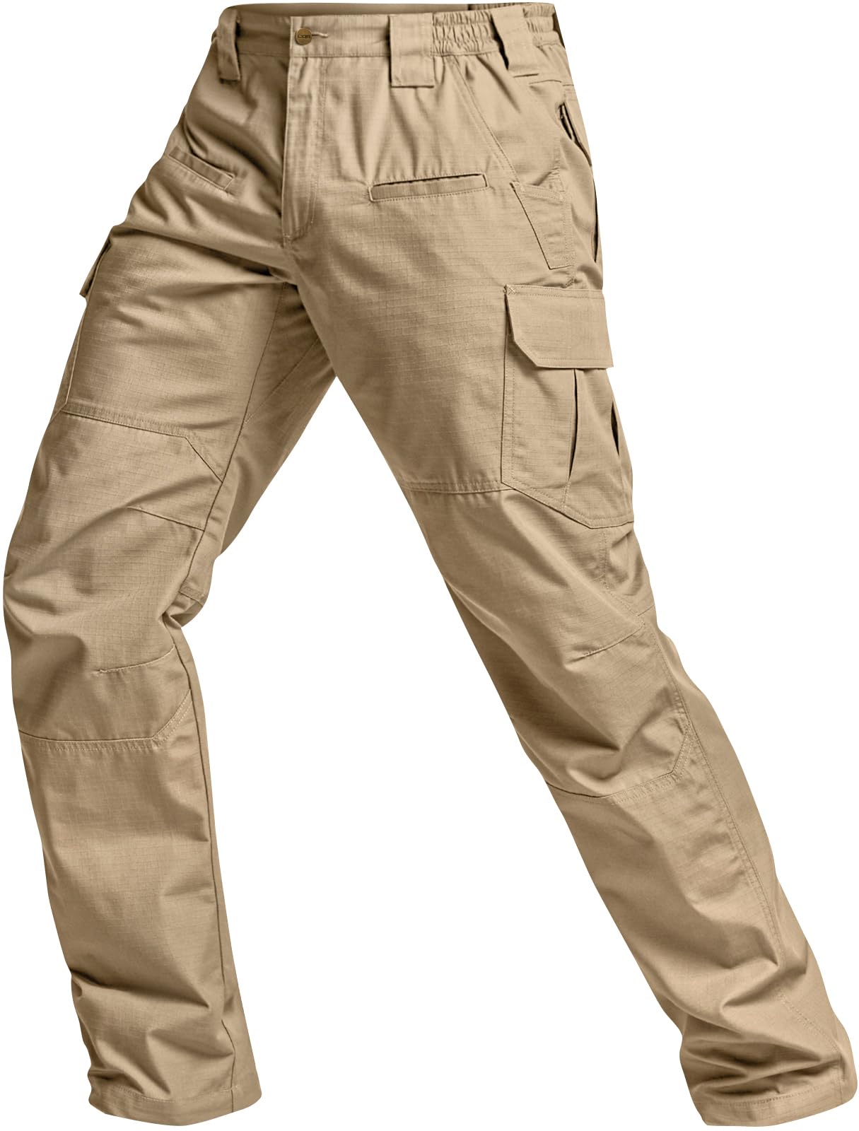 CQR Men's Tactical Pants, Water Resistant Ripstop Cargo Pants, Lightweight EDC Work Hiking, Outdoor Apparel, Duratex Mag Pocket Black, 34W x 30L