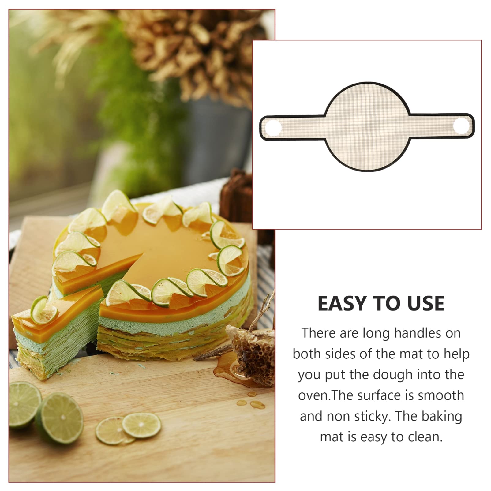 Hemoton Silicone Baking Mat Non Stick: Baking Sheet Reusable Parchment Paper Silicone Bread Sling for Dutch Oven Accessories Brown