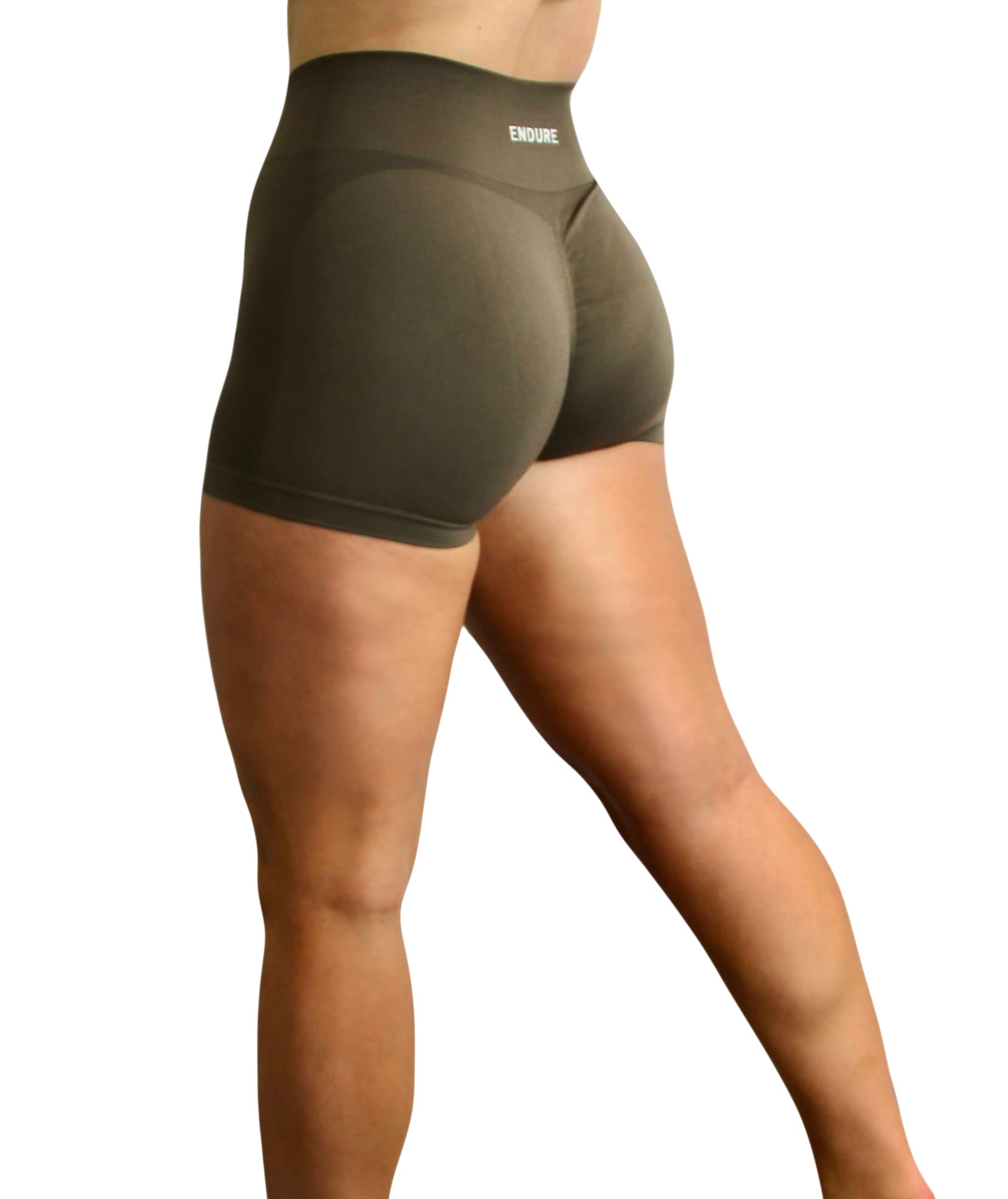 Endure Seamless 4.5" Exercise Active Women's Workout Scrunch Short Gym Yoga Running Exercise Shorts (as1, alpha, s, regular, regular, Mocha)