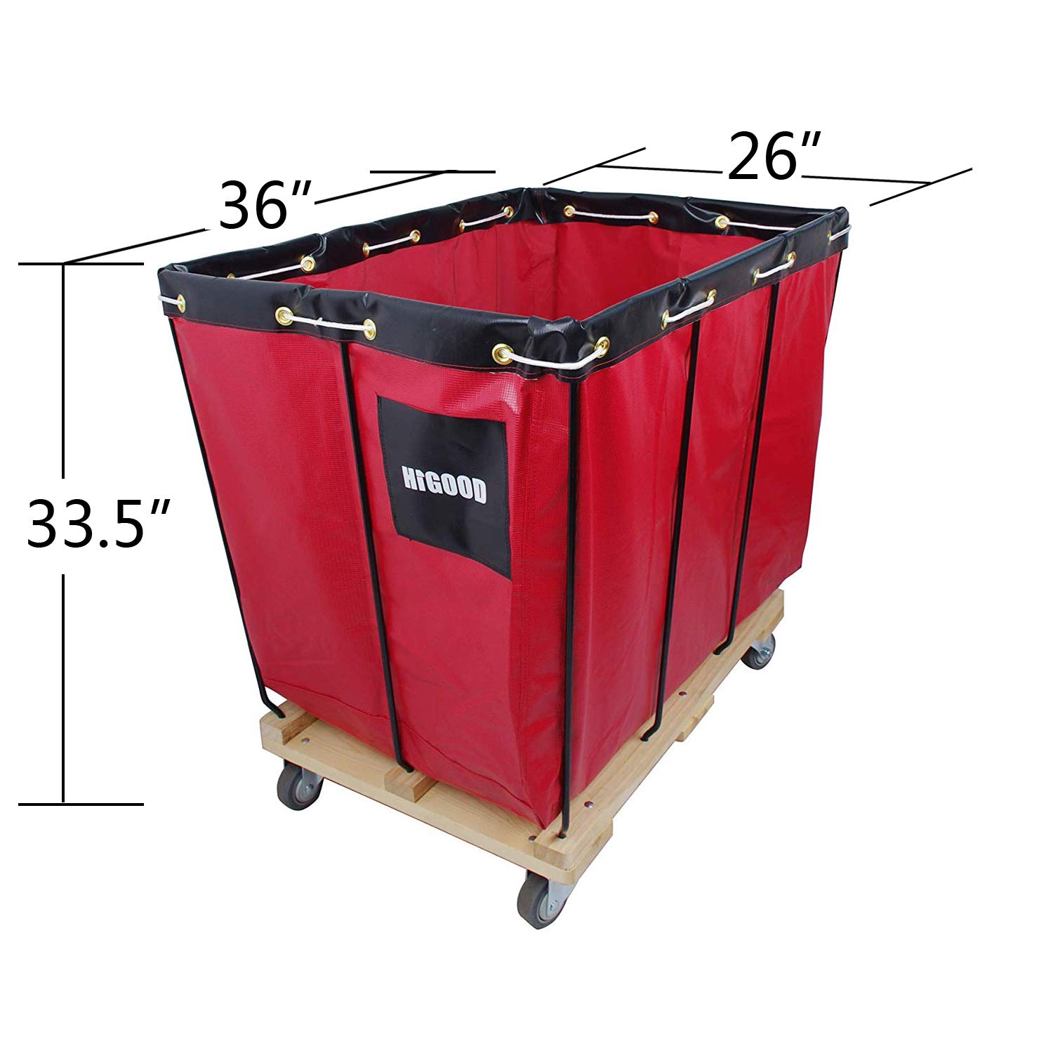 HIGOOD Basket Trucks,Service Carts Red 8 Bushel Knock Down Truck,Carts, 10.0 cu. ft, 400 lb, 34" L X 22" W X 30.5" H Capacity