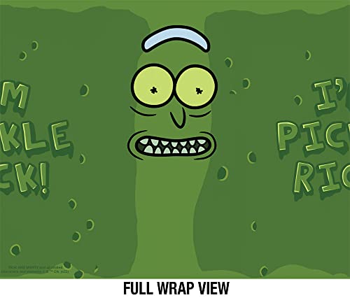 Rick And Morty OFFICIAL I'm Pickle Rick 24 oz Insulated Canteen Water Bottle, Leak Resistant, Vacuum Insulated Stainless Steel with Loop Cap, Black