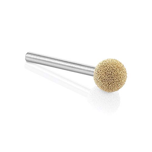 Kutzall Original Sphere Rotary Burr, 1⁄8" Shaft, Fine - Woodworking Attachment for Dremel, Foredom, DeWalt, Milwaukee Tools. Abrasive Tungsten Carbide Coating, 3⁄8" (9.5mm) Head Diameter, S-38-EG