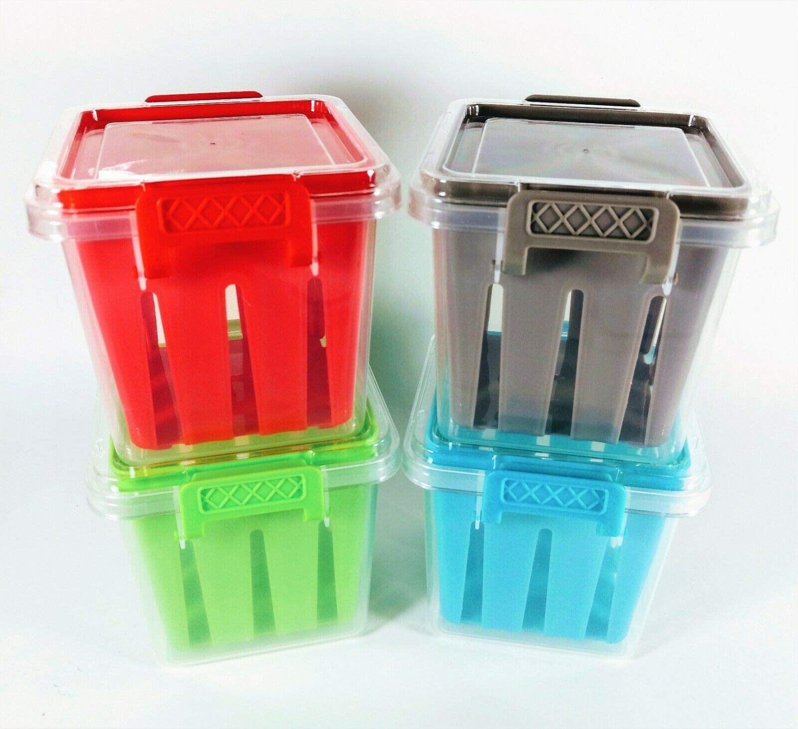 Fruit and Veggie Vegetable Basket Food Storage Container BPA Free 2 Pack TEAL/LIGHT BLUE