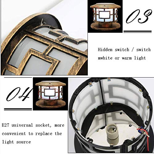 SPNEC Cylindrical Outdoor Column Lamp European Gate Exterior Post Lantern Shop Entrance Villa Home Patio Garden Light Waterproof Lighting Traditional