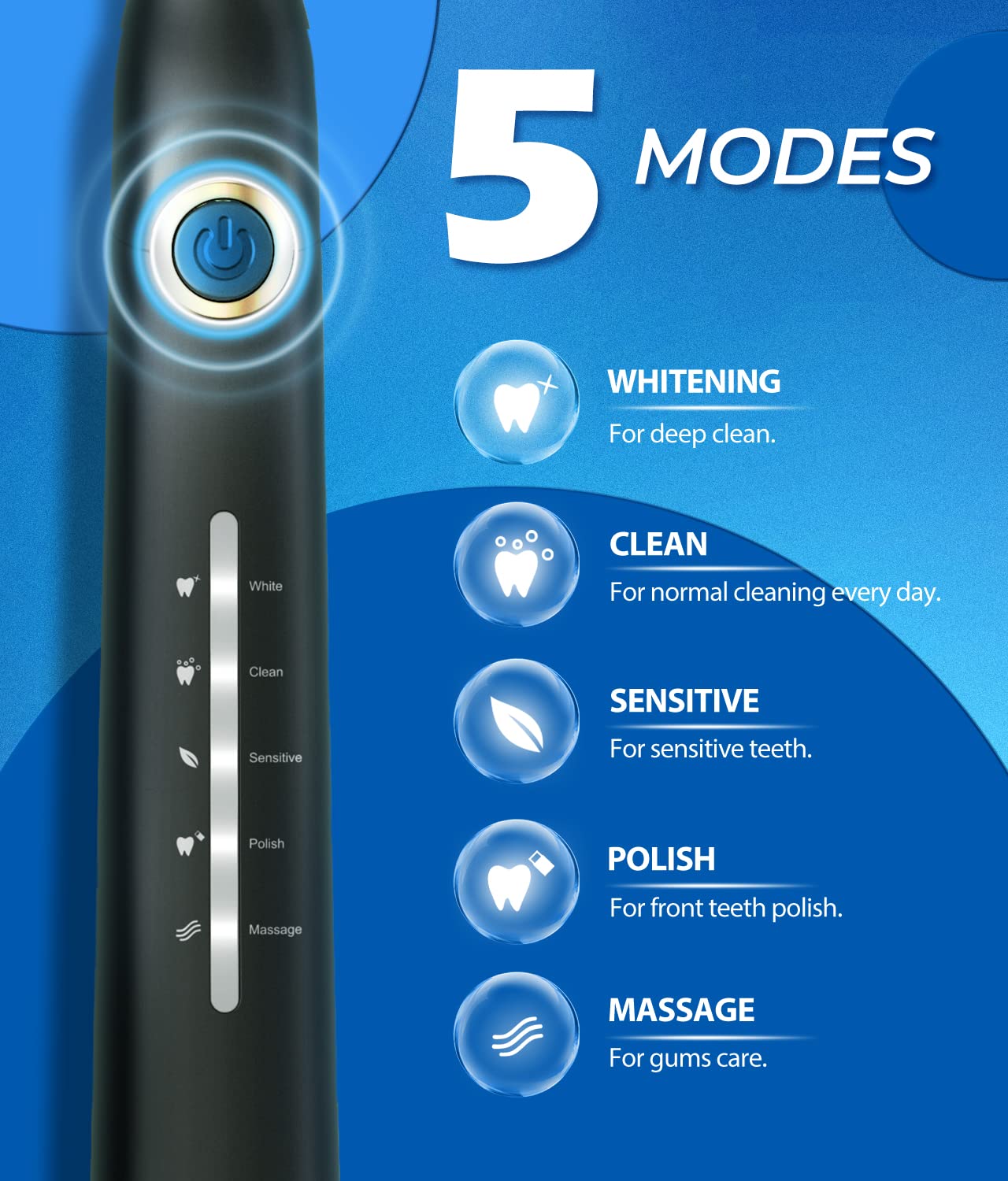 TEETHEORY Sonic Electric Toothbrushes for Adults and Kids, 8 Brush Heads Electric Toothbrush with 40000 VPM Deep Clean 5 Modes, Rechargeable Toothbrushes Fast Charge 4 Hours Last 30 Days