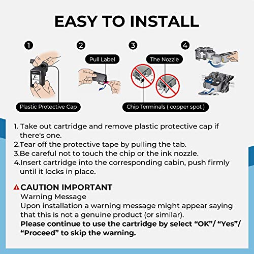 Penguin 67XL Ink Cartridge for HP Printers High Yield Work with HP 67 XL Deskjet 2755 2700 4155 2752 2723e 4133e Deskjet Plus 4152 Envy 6055 6052 Envy Pro 6458 6452 PrinterĀ 2 Black Combo Pack