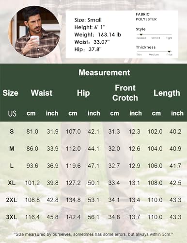COOFANDY Mens Corduroy Pants Baggy Expandable Waist Pants Pull On Trousers with Pockets Brown