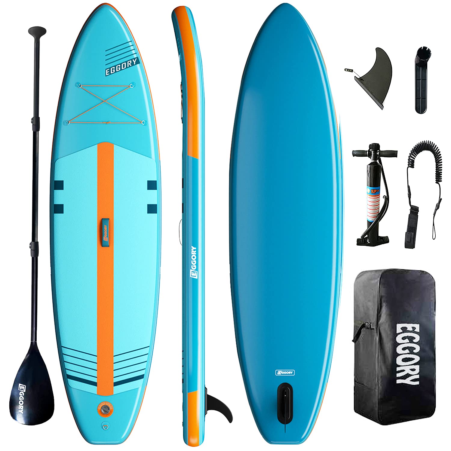 EGGORY Inflatable Stand Up Paddle Board,10'6"x 32"x 5" | SUP Surfboard with Premium SUP Accessories & Backpack, Adj Paddle, Pump, Leash, Valve Adjuster | Youth & Adult Surfing Boat…