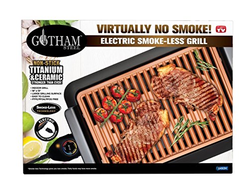 Gotham Steel Smokeless Electric Grill, Portable and Nonstick As Seen On TV! - DELUXE