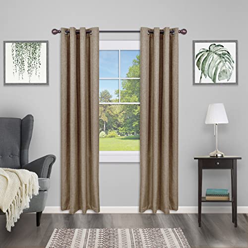 INTERIOR LIVING AZ71788US End Curtain Rod, 48-86", Chocolate Brown
