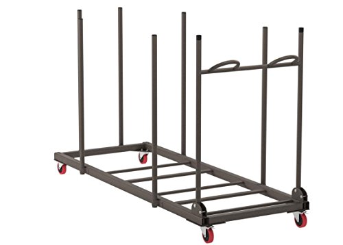 COSCO ZOWN Commercial Rectangular Folding Table Trolley Cart, Gray