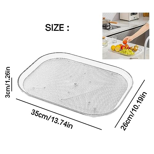 Square Lazy Susan for Refrigerator, Lazy Susan Turntable Organizer for Refrigerator, Countertop Condiment Storage Rack, for Cabinet, Table, Pantry, Kitchen (13.8 X 10.2 in)