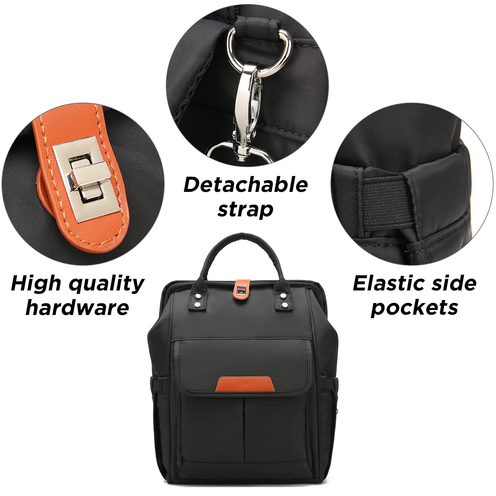 Ganggend Diaper Bag Backpack, Baby Bag with Stroller Hooks for Mom Dad Waterproof Maternity Nappy Bag Large Capacity