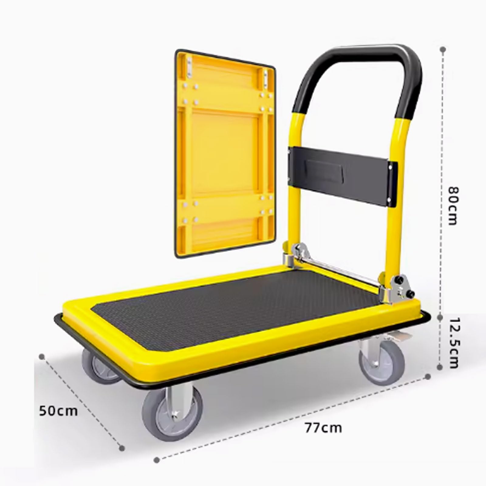 Generic Rolling Flatbed Cart Dolly Folding Platform Trolley Heavy Duty Hand Sack Truck Transport Truck for Loading and Storage,Hold Up to 330 Lbs (Green)