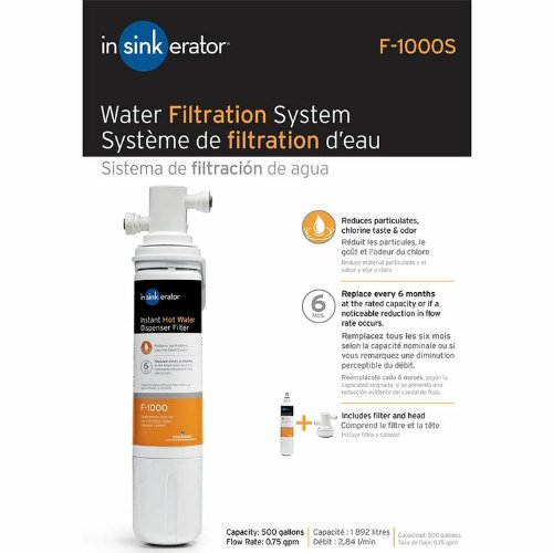 InSinkErator F-1000S Standard Under Sink Water Filtration System for Instant Hot and Cold Water Dispenser System