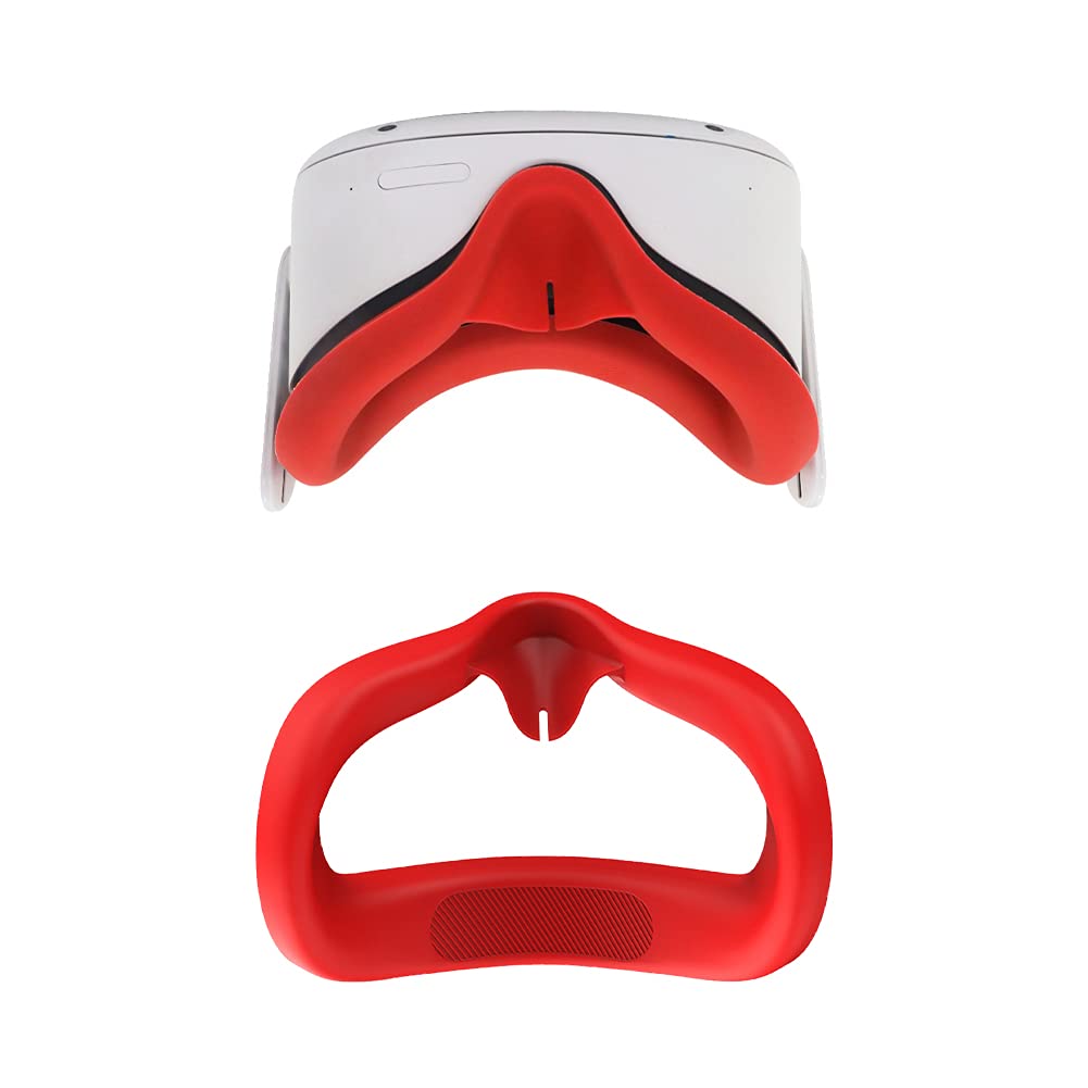 EKDJKK Silicone VR Face Cover for Oculus Quest 2, Face Pad Cushion Compatible with Oculus Quest 2 VR Headset, Sweatproof Anti-Leakage Silicone Face Cover Pad VR Facial Face Cover Replacement Pad