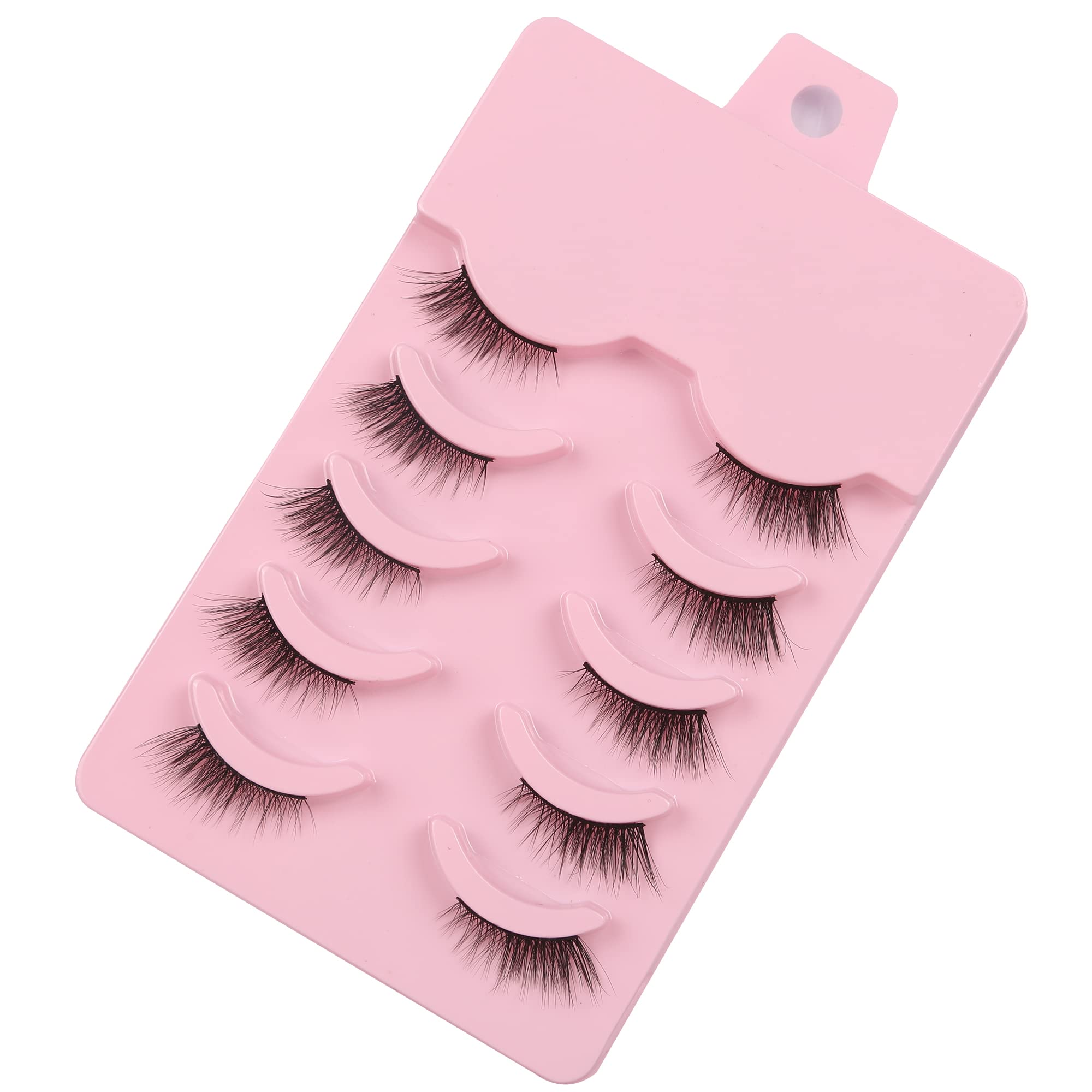 Himirell Half Lashes Natural Look Cat Eye Lashes Short Accent Corner False Eyelashes Look Natural Faux Mink Lashes 5 Pairs Pack