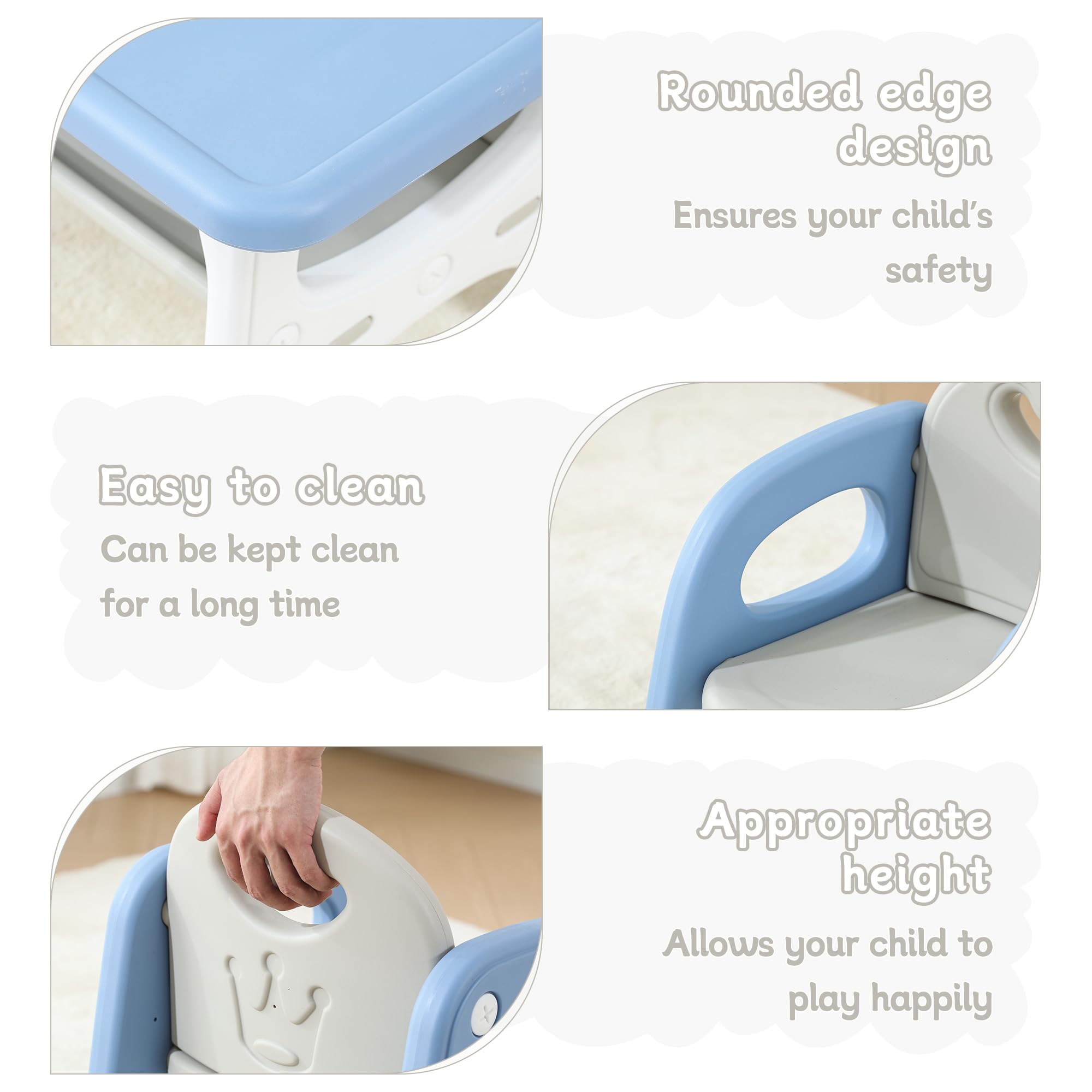 IFLETH Kids Table with Storage Space, Kids Table and Chairs, Toddler Table and Chair Set, Kids Table for Ages 3-8, Childrens Table and Chair Set for Classroom, Home