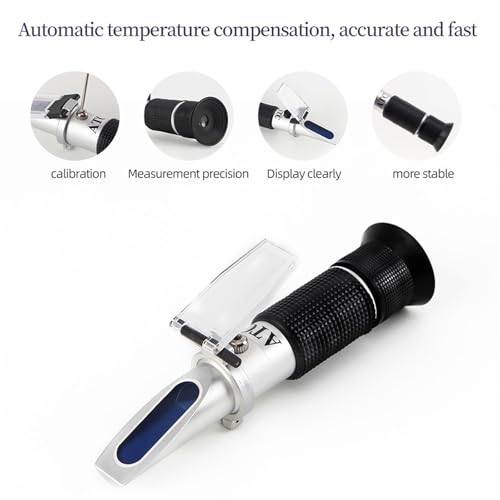 KYKYK Refractometer, Handheld 0-80% Alcohol Refractometer for Spirits Household Liquor Brewing Refractometer Alcohol Concentration Detector for Fruit, Homebrewing, Juice, Vegetables