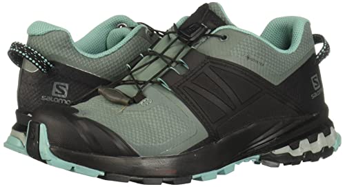 Salomon XAILD Gore-TEX Trail Running Shoes for Women, Balsam Green/Black/Meadowbrook, 5.5
