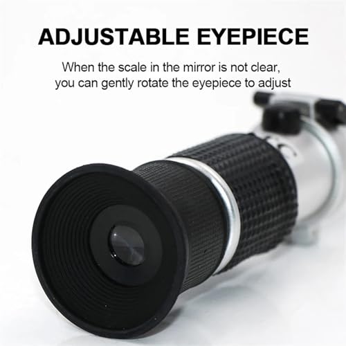 KYKYK Refractometer, 4 in 1 Automotive Antifreeze Tester ATC Refractometer Antifreeze Coolant Test Engine Fluid Propylene Ethylene Glycol Test for Fruit, Homebrewing, Juice, Vegetables