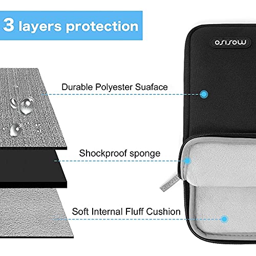 MOSISO Laptop Sleeve Compatible with MacBook Air/Pro, 13-13.3 inch Notebook, Compatible with MacBook Pro 14 inch 2023-2021 A2779 M2 A2442 M1, Polyester Bag with Front Horizontal&Vertical Pockets,Black