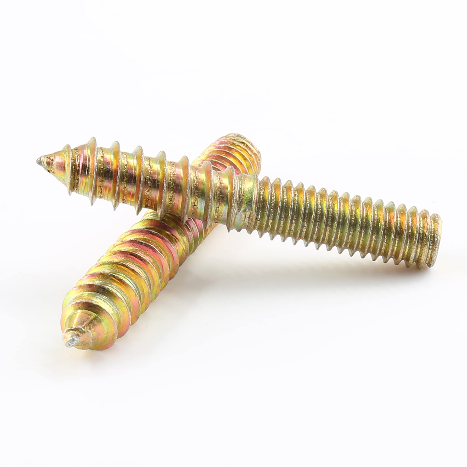 Waziaqoc 8 PCS Hanger Bolts 1/4 x 1-1/2 Inch Double Headed Bolt Self-Tapping Bolts Wood Joint Screw for Furniture
