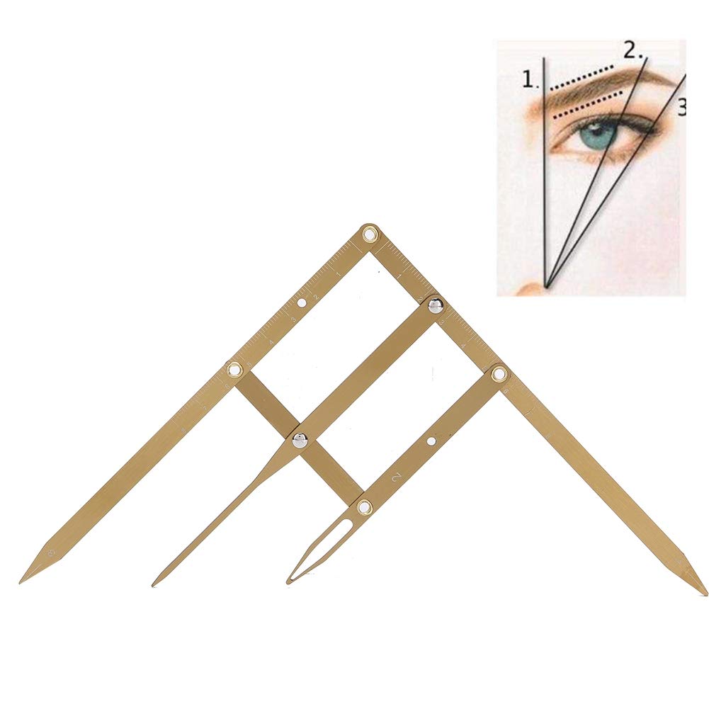 Eyebrow Ruler, Eyebrow Stencil Microblading Tattoo Eyebrow Ruler Golden Ratio Makeup Symmetrical Tool Accessory (golden)