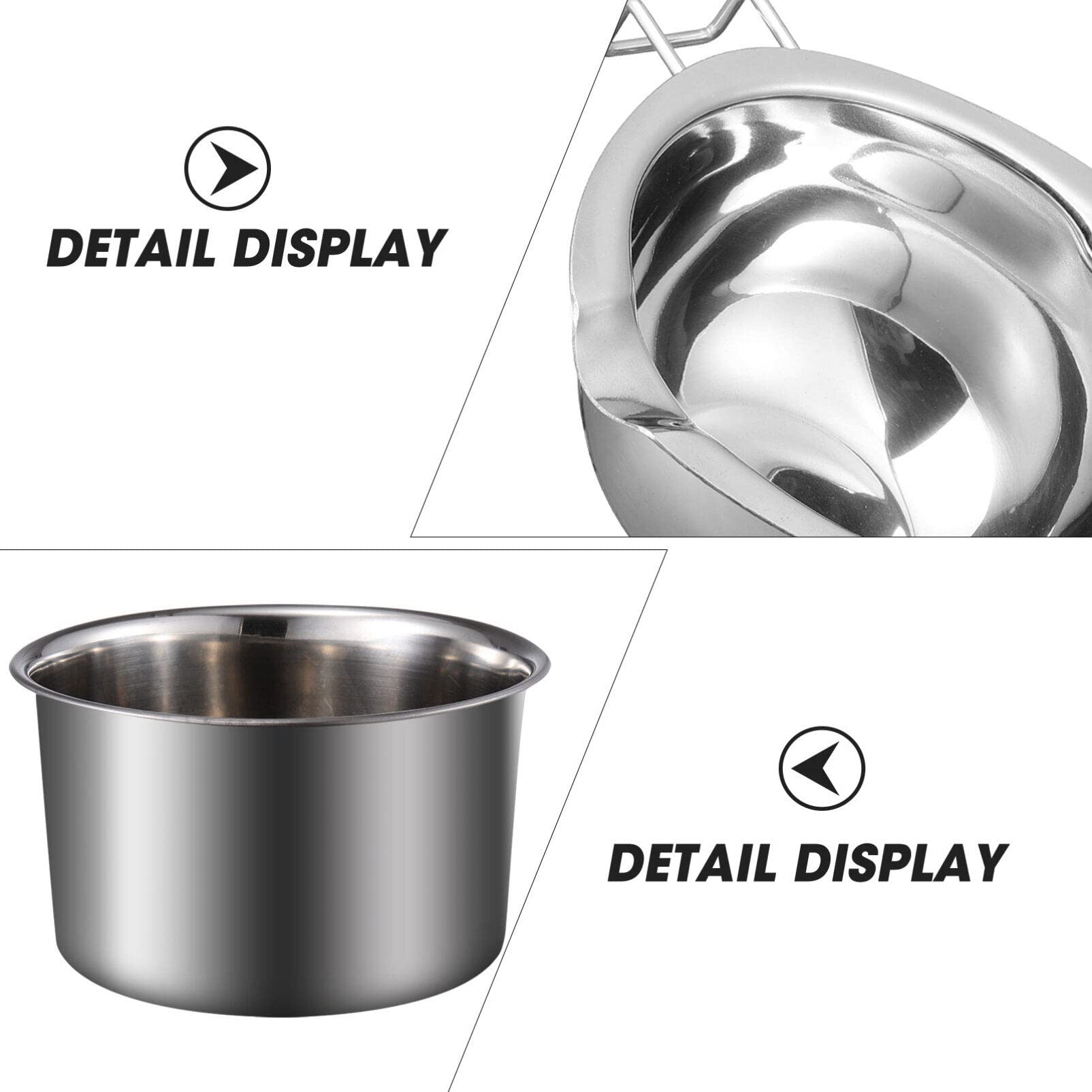 FOMIYES Cheese Fondue Double Boiler Pot, Chocolate Butter Candy Melting Pot, Chocolate Melting Pot Set for Kitchen 1 Set (Style 1) Stainless Steel