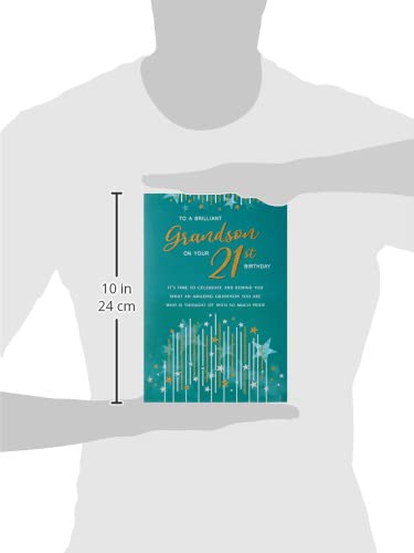 Regal Publishing Modern Milestone Age Birthday Card 21st Grandson - 9 x 6 inches -
