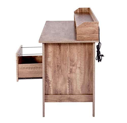 OneSpace Eleanor Executive Desk Classic Oak, 53βx58βx7β.
