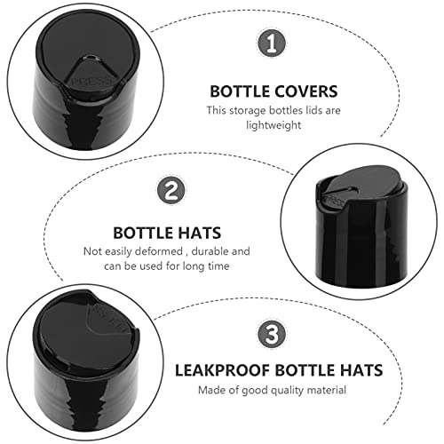 FOMIYES Makeup Water Bottle Cover 6pcs Disc Top Closure Black Press Caps Replacement Cap Dispensing Press Cap Bottle Closure for Squeeze Bottles Shampoo Bottle Dispensing Cap