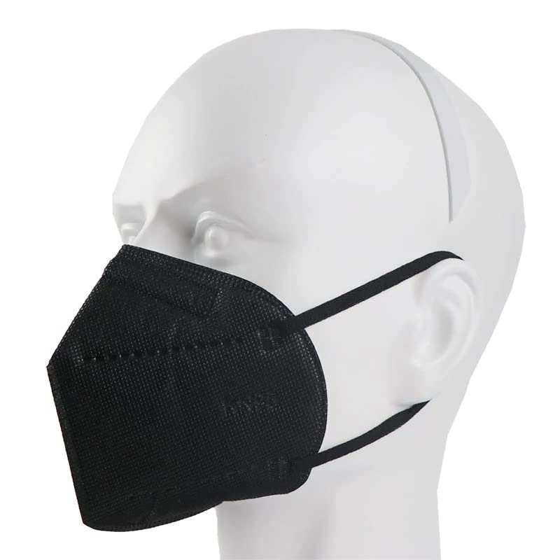 HEALTHIFY KN95 FACE MASK 5-Layer Filtration Black Mask - Liquid and Dust Proof Face Protection - 10 Pack
