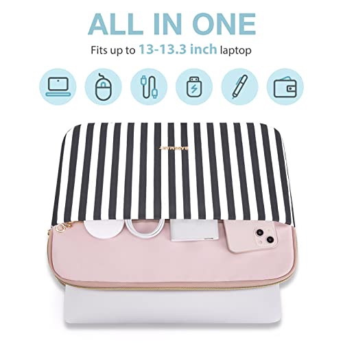 Laptop Sleeve Bag, BAGSMART Laptop Case Compatible with MacBook Air/Pro Retina,13-13.3 inch Notebook Compatible with MacBook Pro 14 inch 2021 2022 M1 Pro/Max A2442, Computer Bag with Pocket, Pink