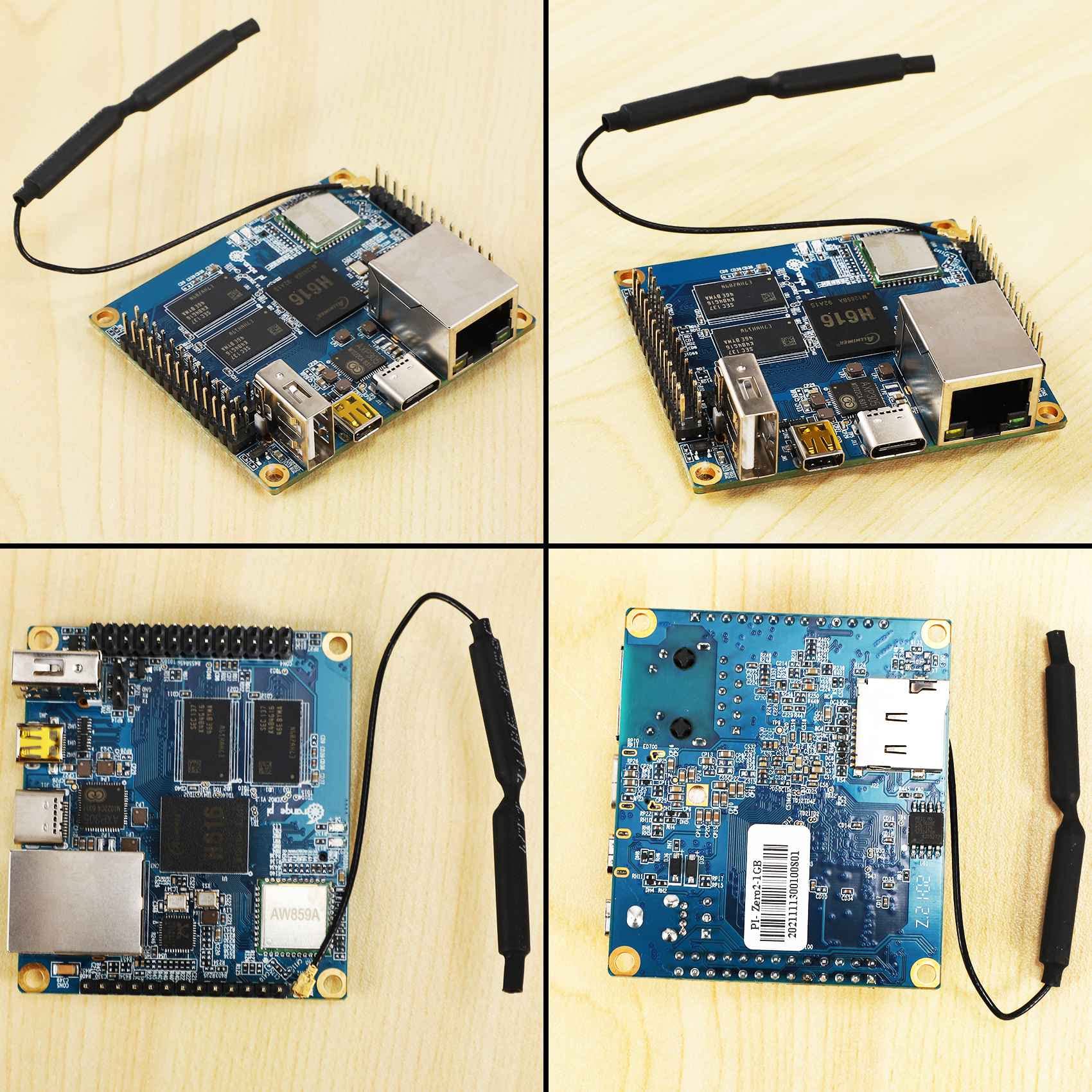 Geroosaty Orange Pi Zero 2,1GB RAM with H616 Chip,Support Gigabit Network, BT, Wif,Run 10,Ubuntu,OS Single Board, blue, 523529
