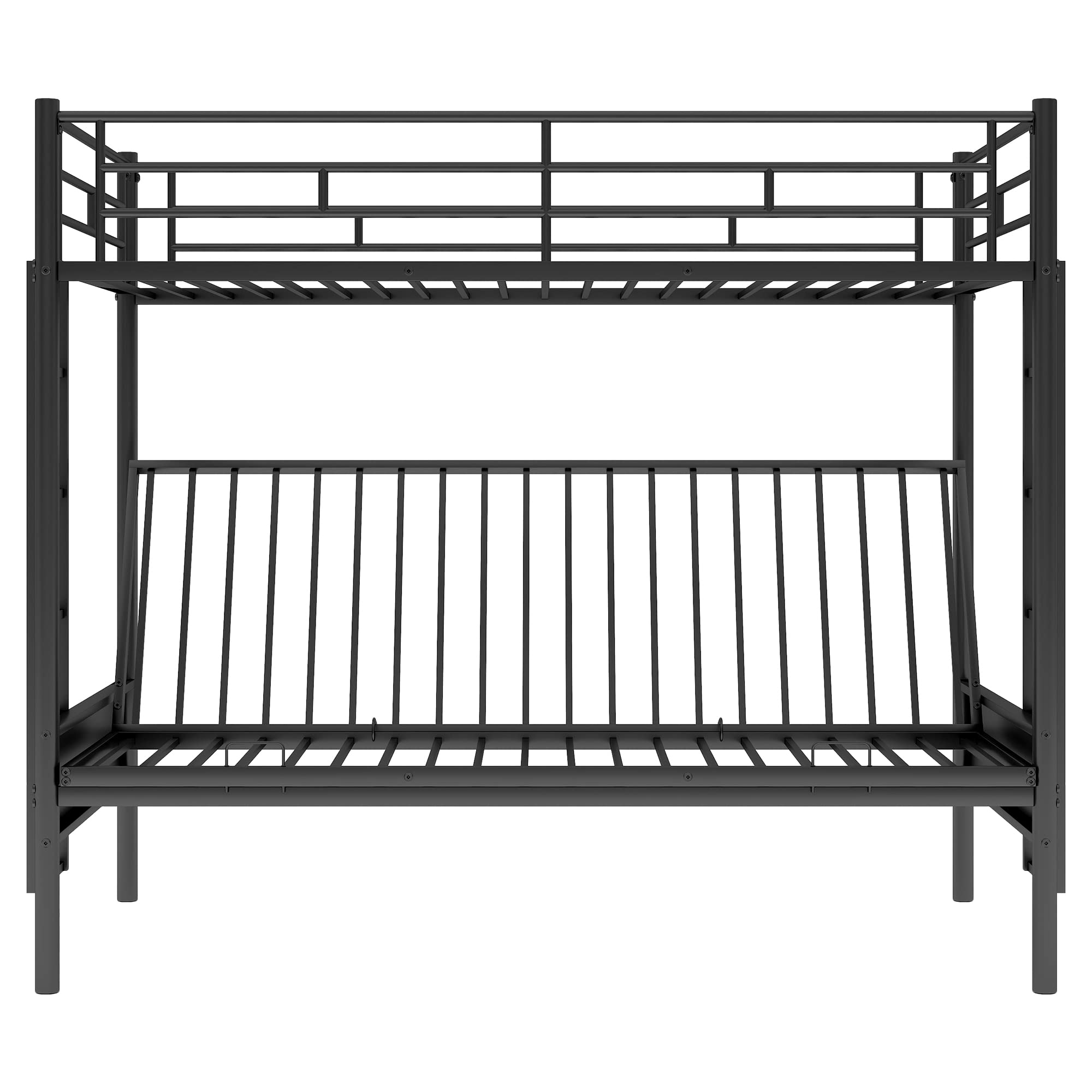 SOFTSEA Twin Over Full Metal Bunk Bed Industrial Style Twin Over Futon Bunk Bed for Kids (Futon Bunk)