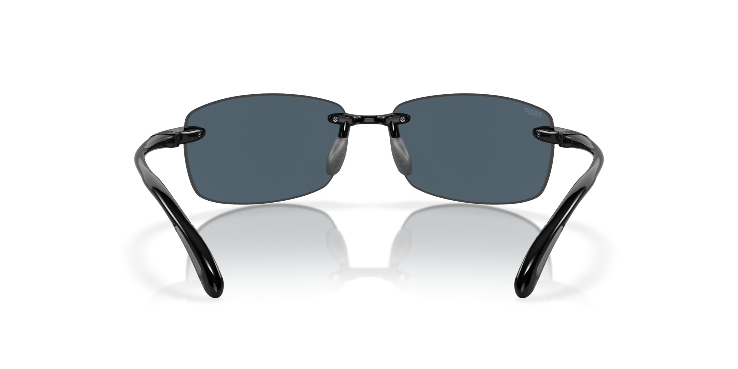 Costa Del Mar Unisex Sunglasses Shiny Black Frame, Gray Lenses, 60MM
