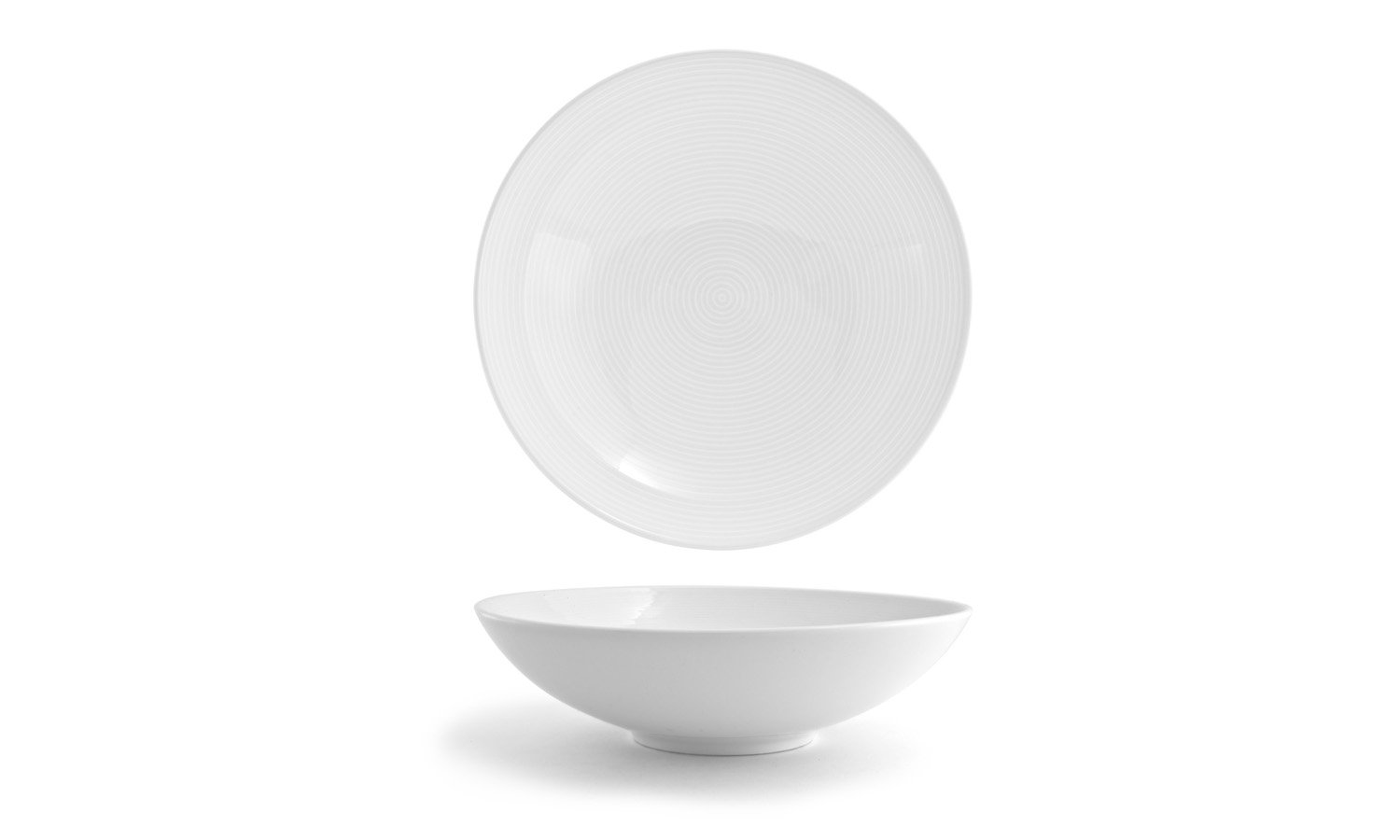 Front of the House DBO030WHP22 Spiral Wide Bowl, 3" Height, 10" Diameter, 48 oz., Porcelain (Pack of 6)