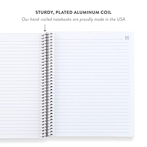 Erin Condren 8.5" x 11" Spiral Bound College Ruled Notebook - Flora. 160 Lined Page Note Taking & Writing Notebook. 80Lb Thick Mohawk Paper. Stickers Included