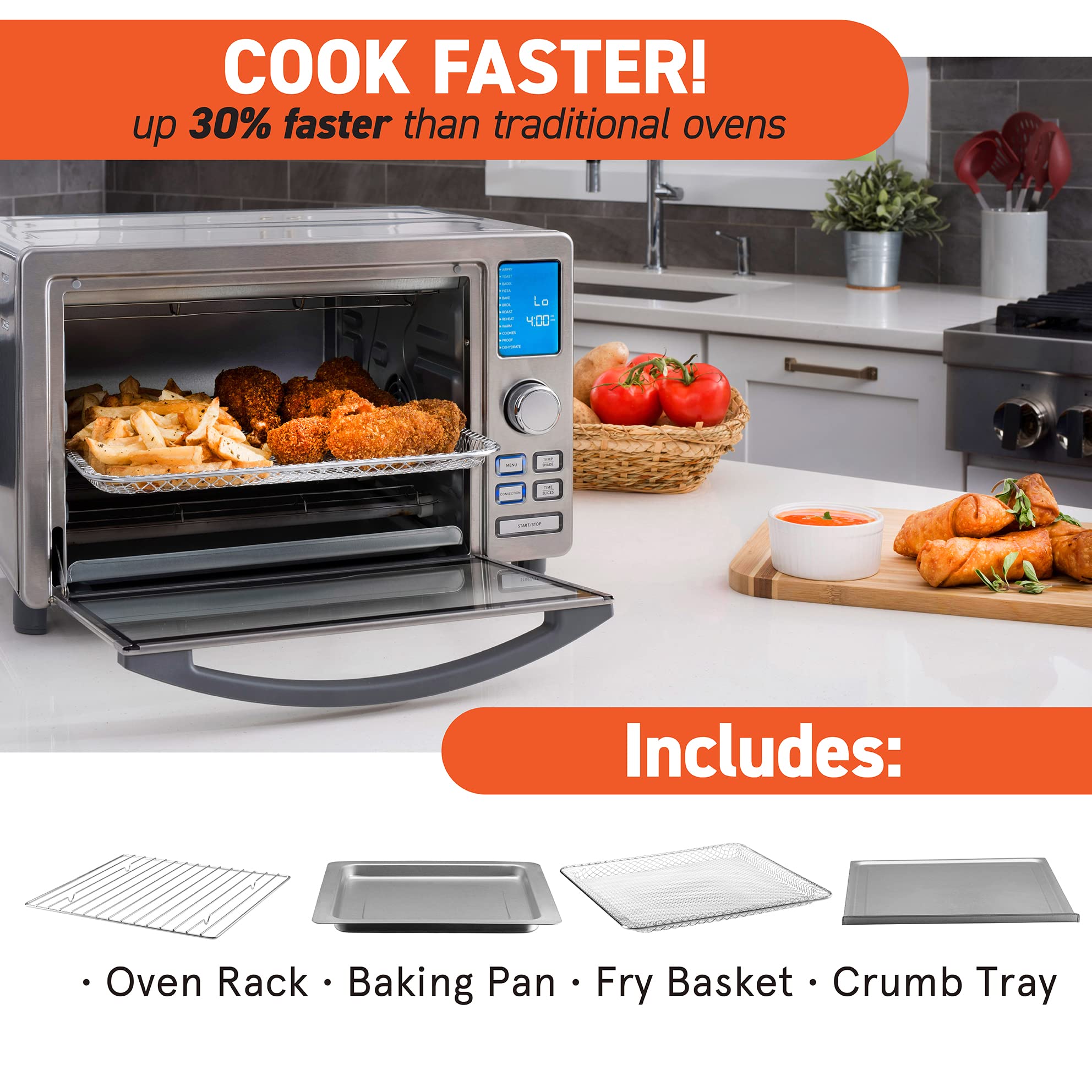 Gourmia Digital Stainless Steel Toaster Oven Air Fryer – Stainless Steel